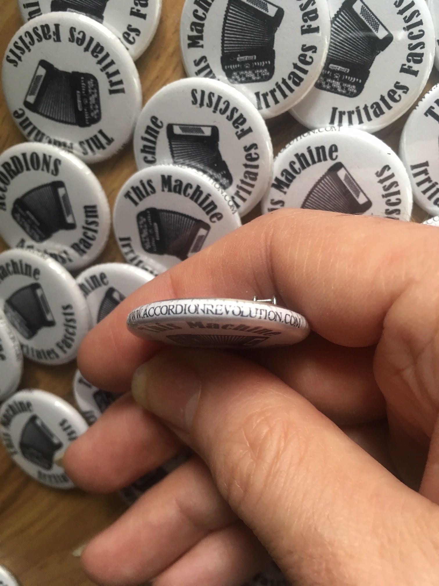 Piano Accordion "this Machine..." 5 Pin/badges (complete Set) - Etsy