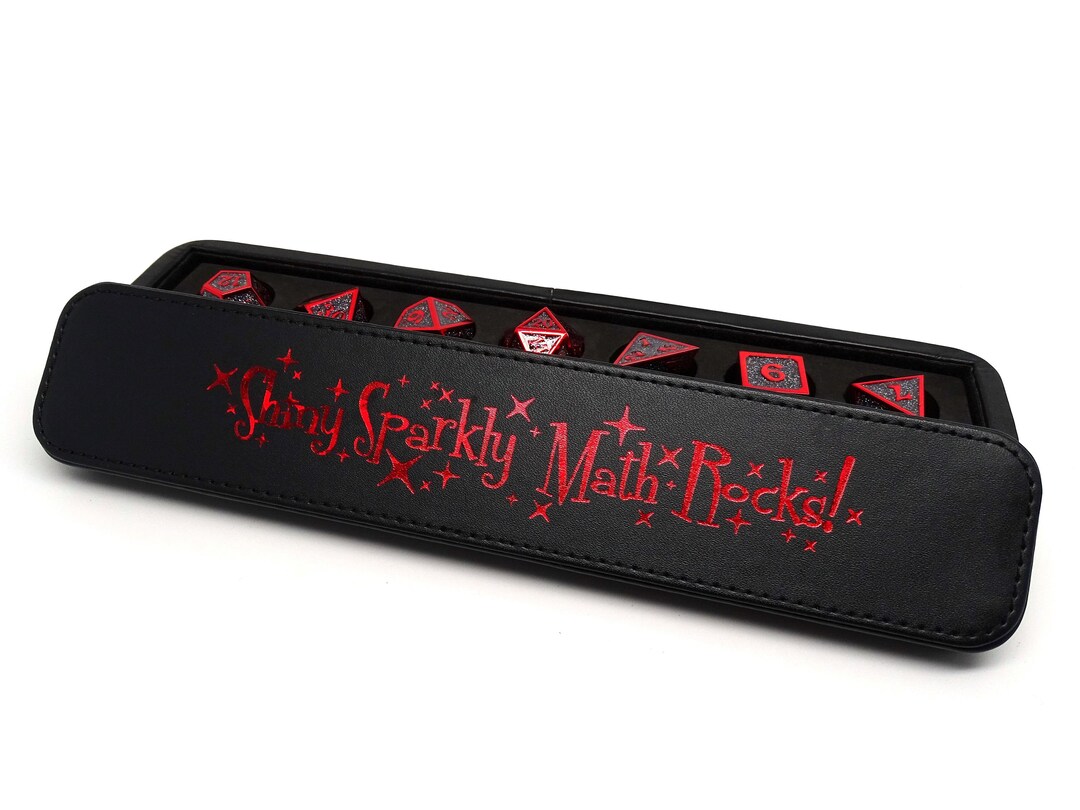 Red Shiny Sparkly Math Rocks Dice Coffer Storage Case With Magnetic Lid ...