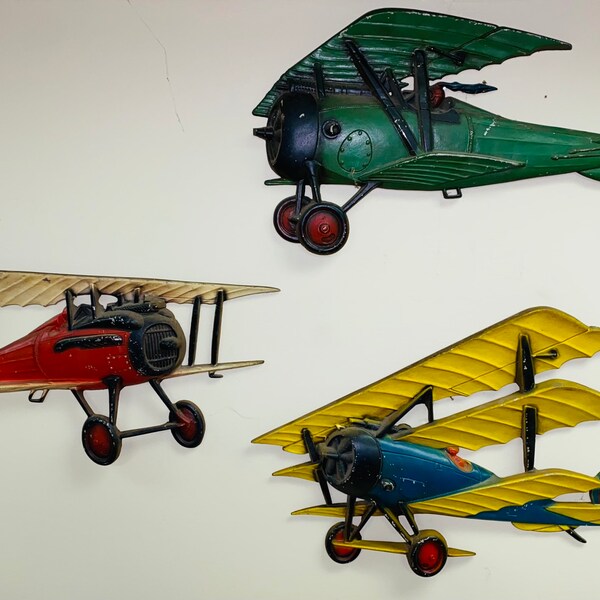 Biplane Metal Decor - Etsy
