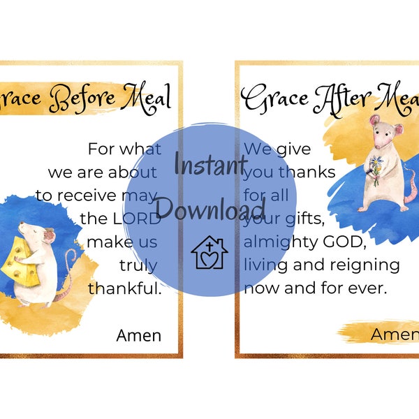 Catholic Grace Before and After Meal Prayer Digital Download - Etsy