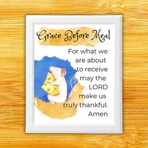 Grace Before Meal Prayer | Meal Prayer Sign | Physical Product | A ...