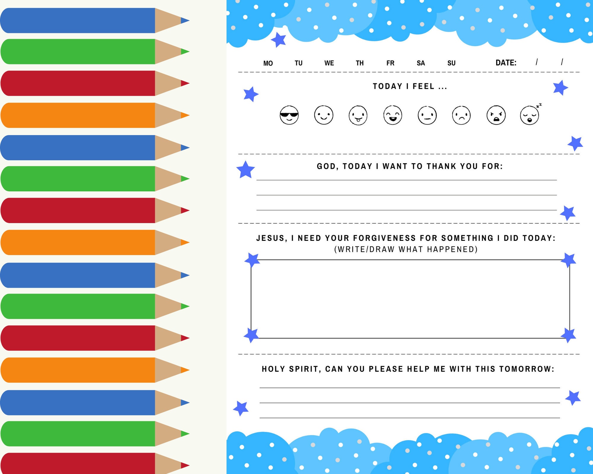 Catholic Kids Gratitude Journal Rainbow Kids Journal - Etsy