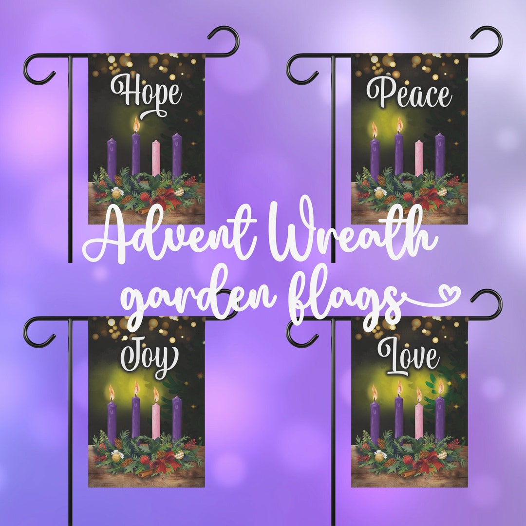 Advent Wreath With Advent Candles Christmas Garden Flag and Christmas ...