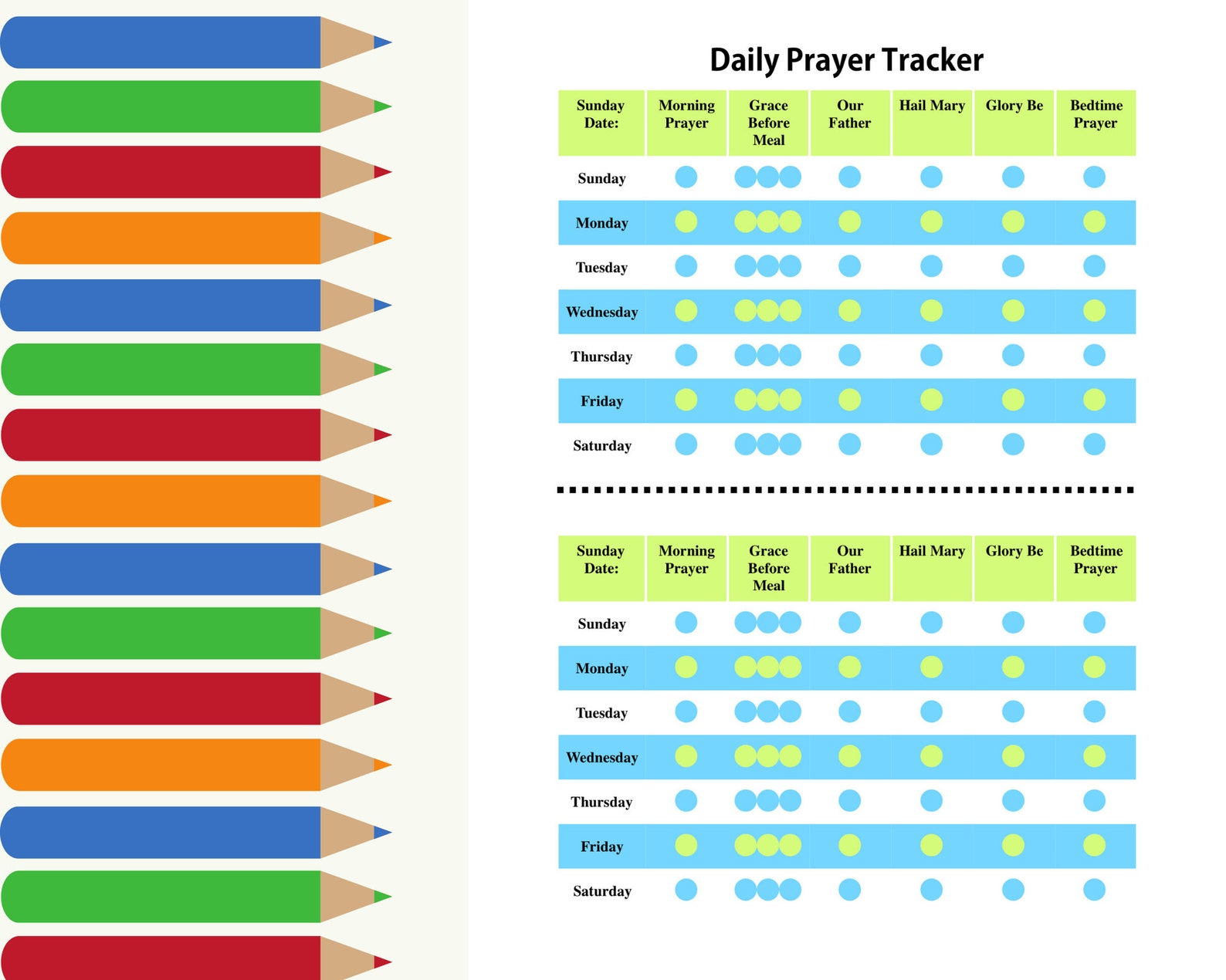 Catholic Kids Daily Prayer Tracker | 8.5” X 11” Printable - Etsy