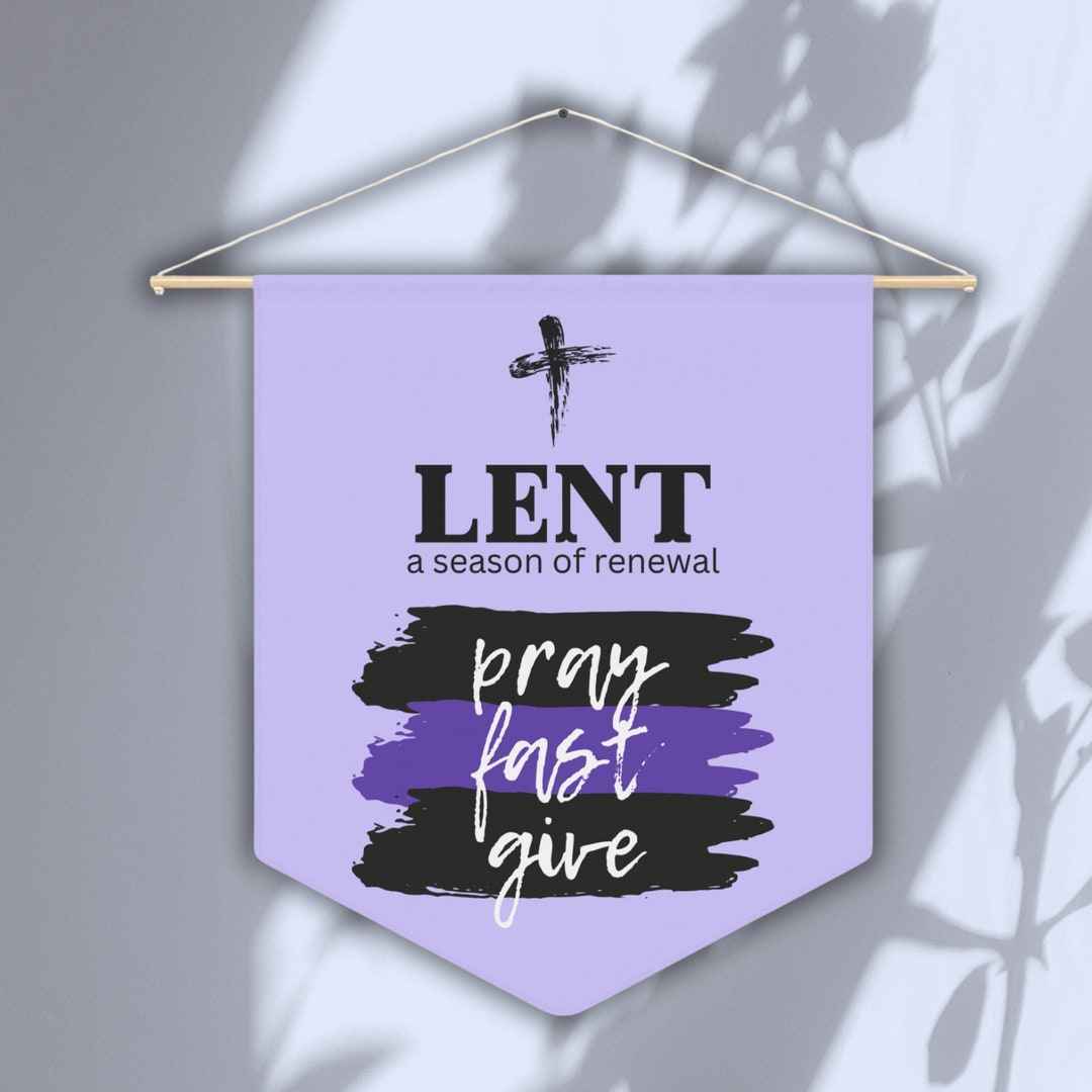 Lent Pray Fast Give Catholic Christian Front Door Hanging Decor ...