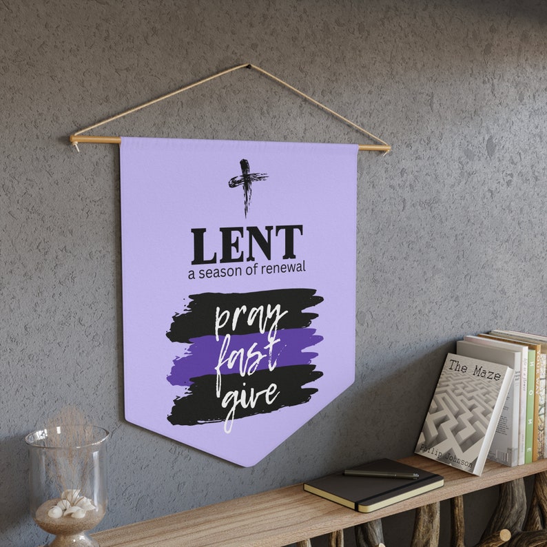 Lent Pray Fast Give Catholic Christian Front Door Hanging Decor ...
