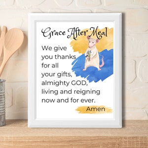 Grace After Meal Prayer Meal Prayer Sign Physical Product A Beautiful ...