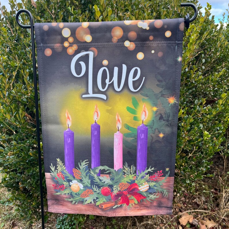 Advent Wreath With Advent Candles Christmas Garden Flag and Christmas ...