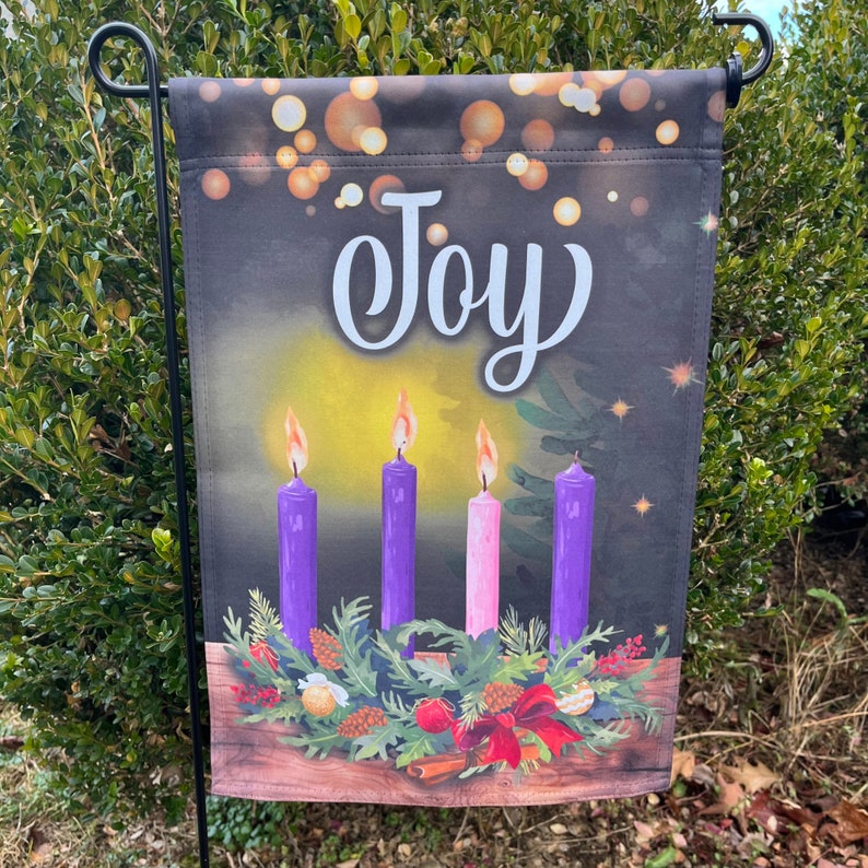 Advent Wreath With Advent Candles Christmas Garden Flag and Christmas ...