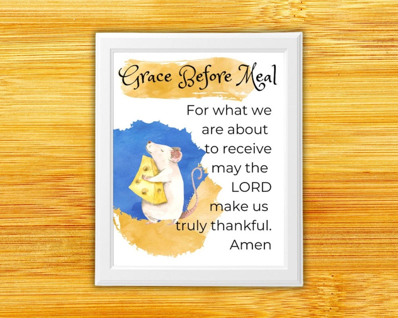 Grace Before Meal Prayer Meal Prayer Sign Physical Product A Beautiful ...