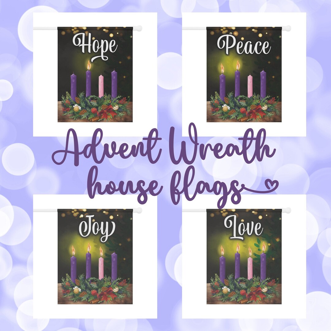 Advent Wreath With Advent Candles Christmas Banner House Flags ...