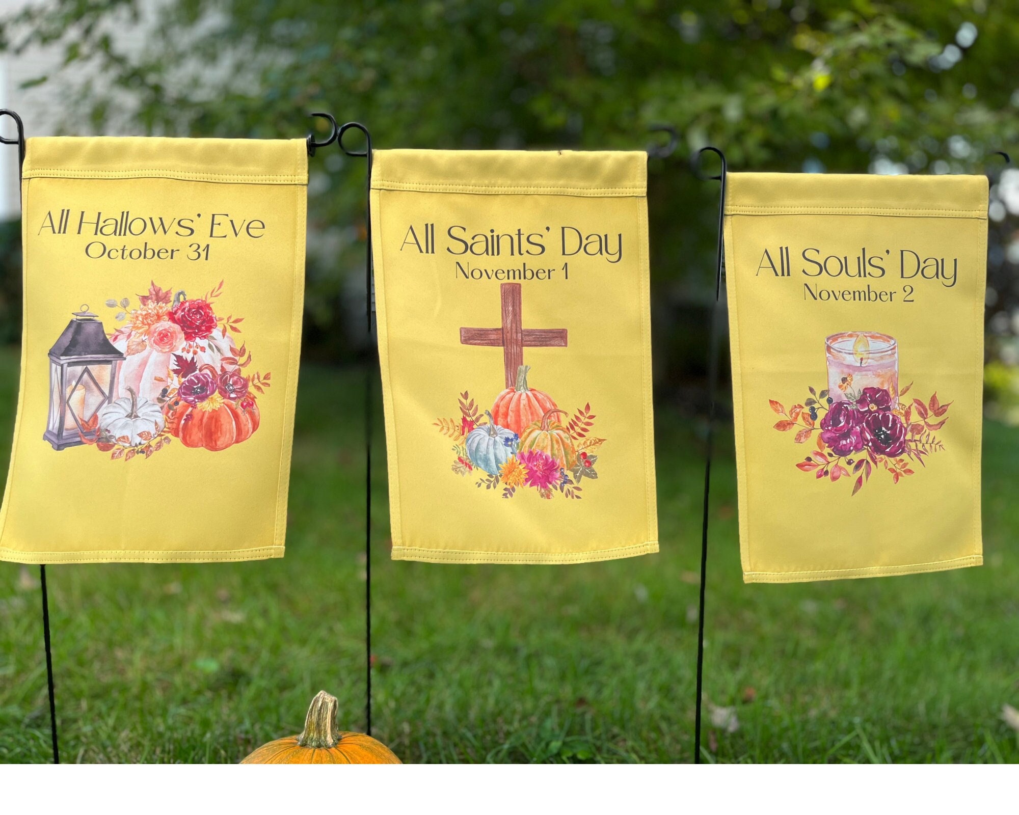 All Hallows Eve, All Saints Day, All Souls Day Halloween Garden Flag ...