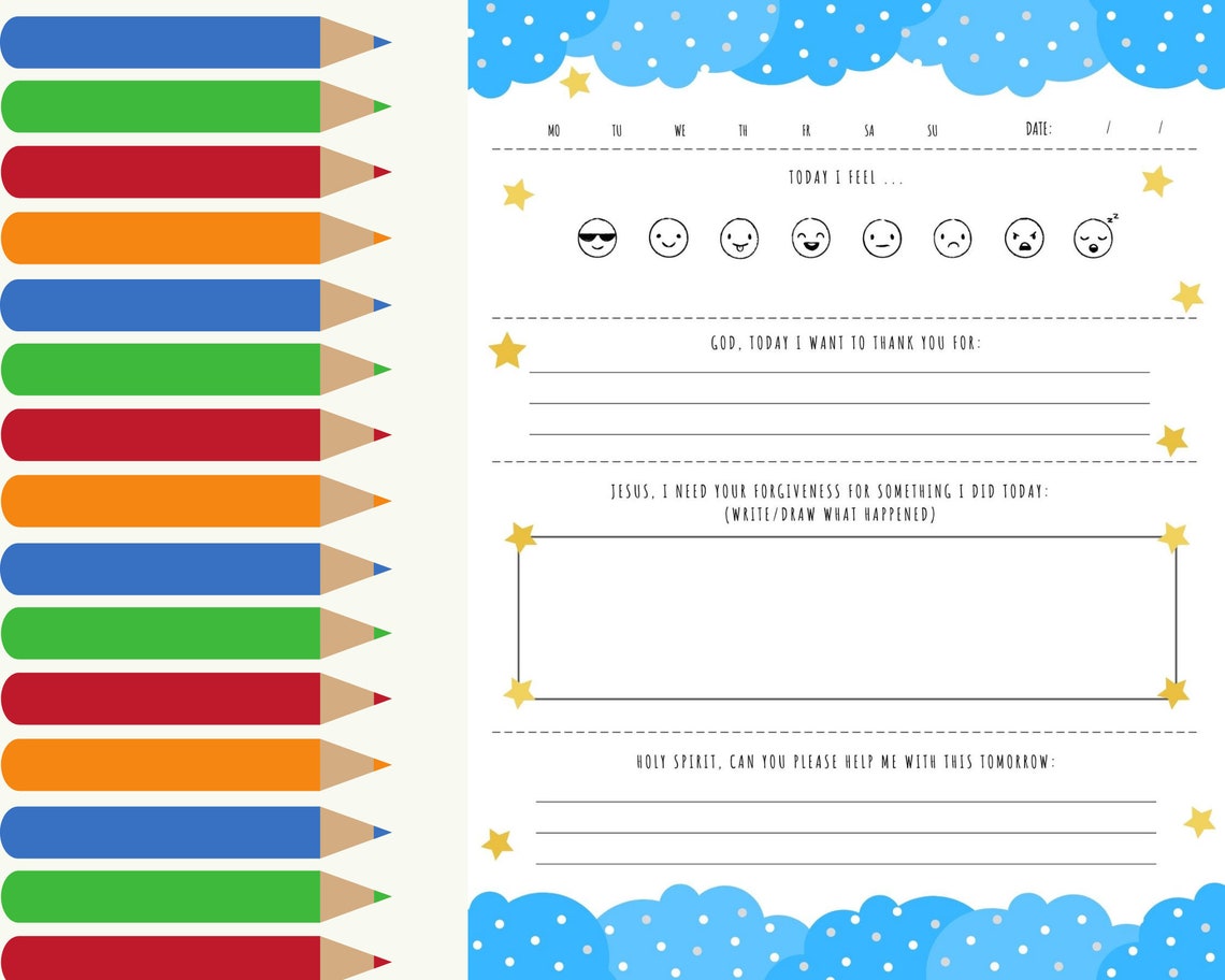 Catholic Kids Gratitude Journal Rainbow Daily Examen Journal | Etsy