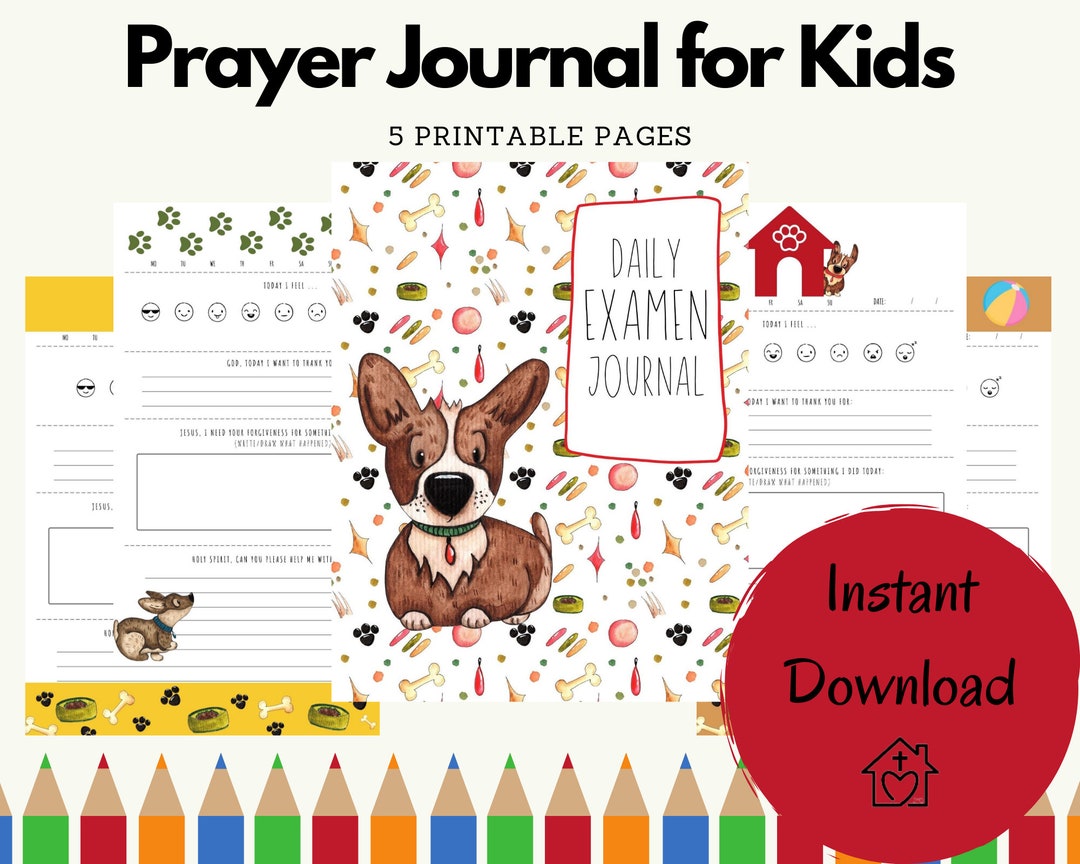 Catholic Kids Gratitude Journal | Dog Lover Daily Examen Journal ...