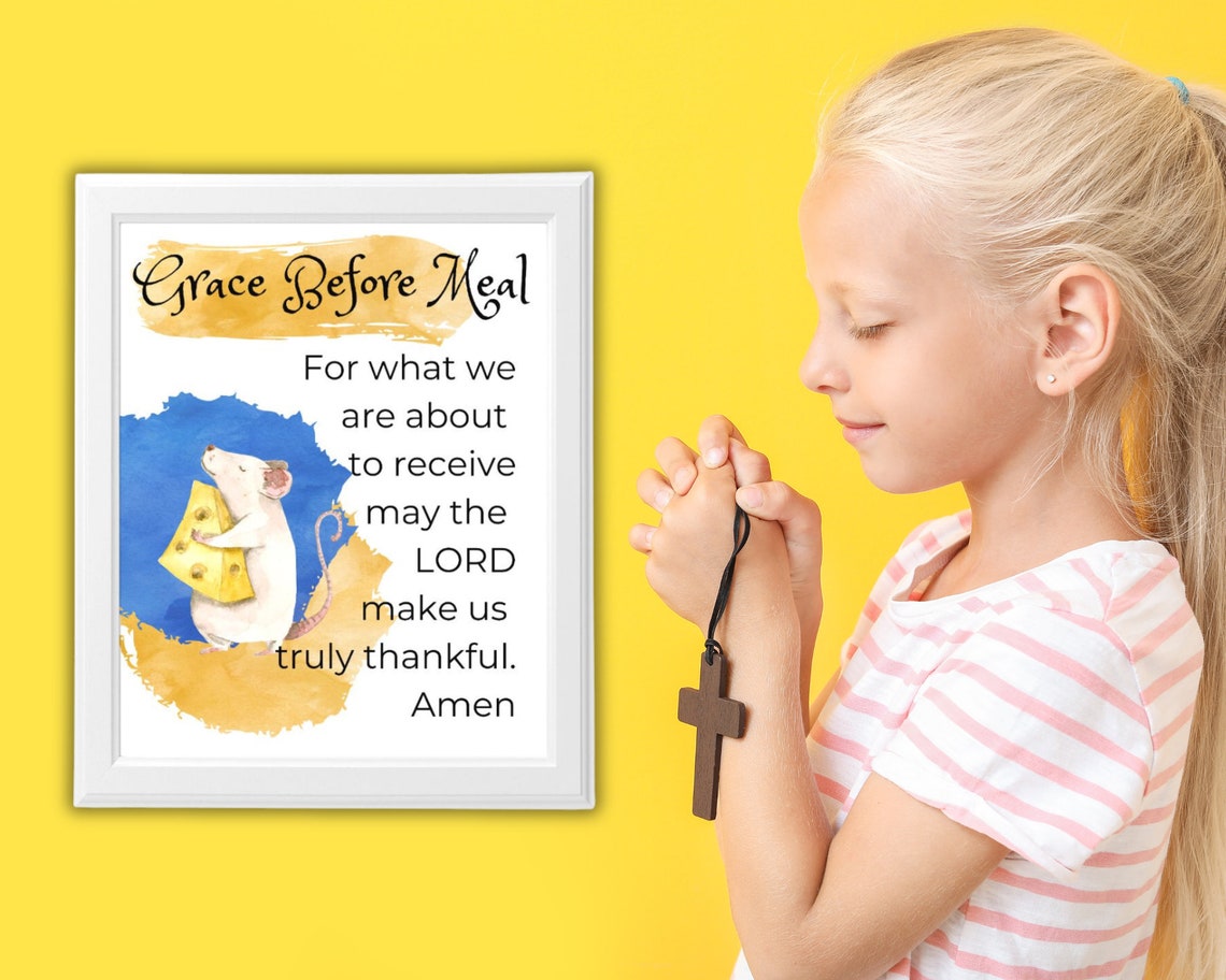 Grace Before Meal Prayer Meal Prayer Sign Physical Product A Beautiful ...