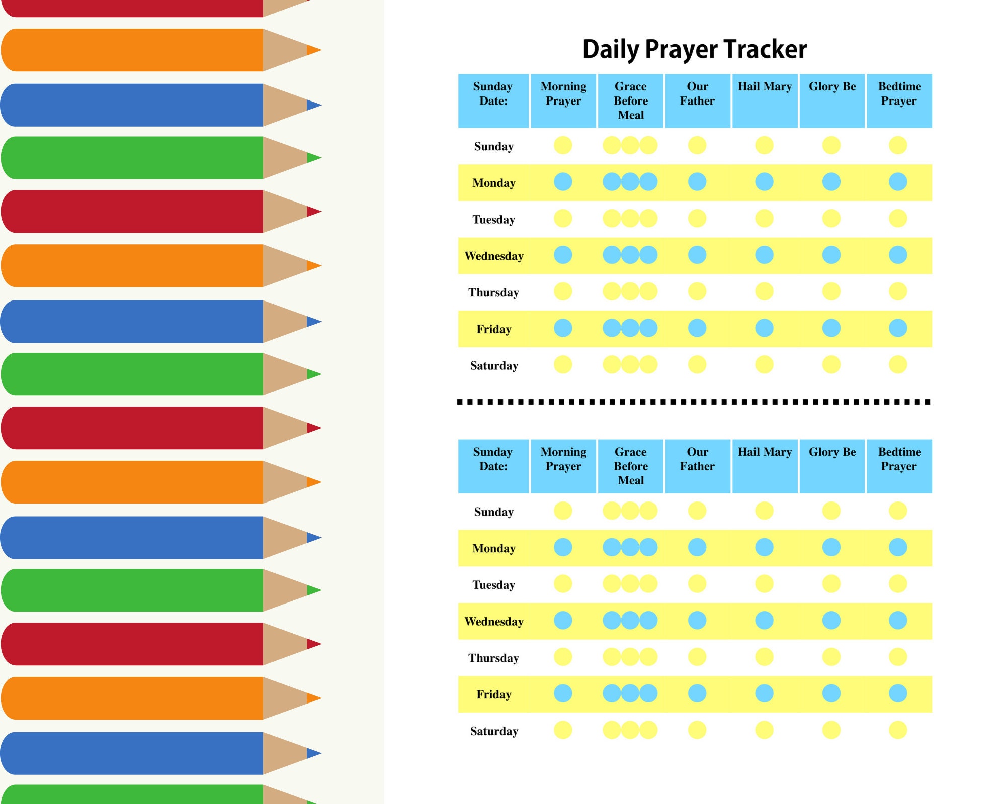 Catholic Kids Daily Prayer Tracker | 8.5” X 11” Printable - Etsy