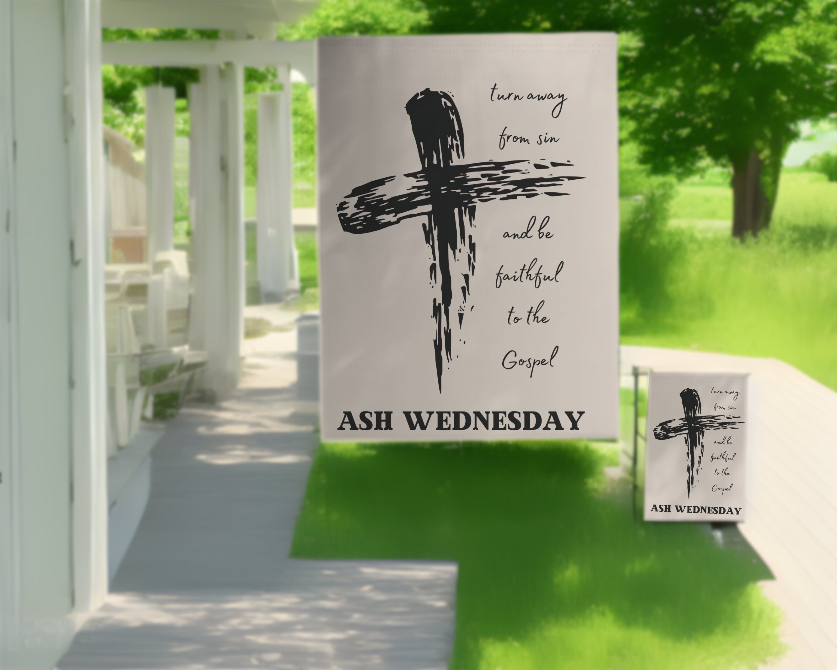 Ash Wednesday Catholic Christian Garden Flag and House Flag | Catholic ...