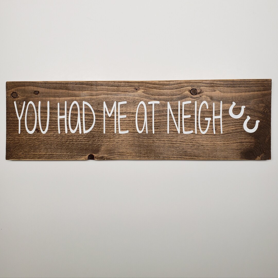 You Had Me at Neigh Sign - Etsy