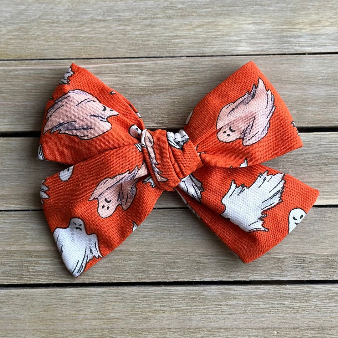 Orange Ghosts Bow Fabric Bow Pinwheel Bow Knot Bow Baby Bow Nylon ...