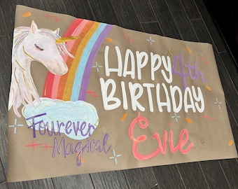 Groovy Birthday Party Banner, Birthday Party Banner, Butcher Paper Sign ...