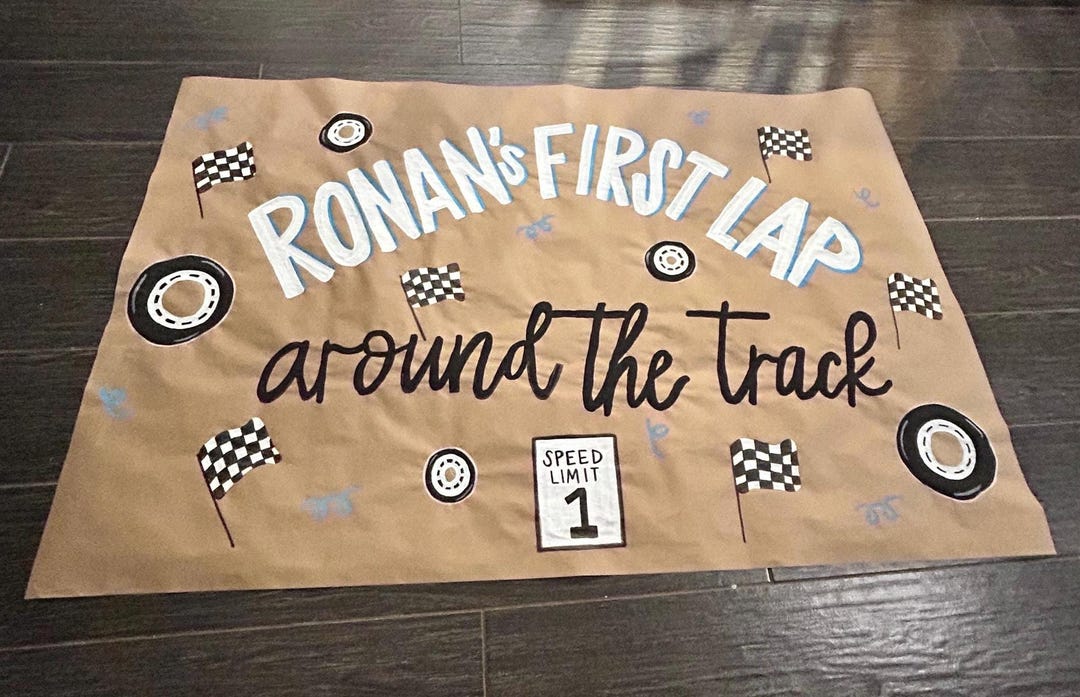 First Birthday Party Banner, Brown Paper Party Banner, Butcher Paper ...