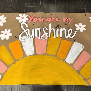 Handpainted Sunshine Birthday Banner: Kraft Paper Party Decor - Etsy