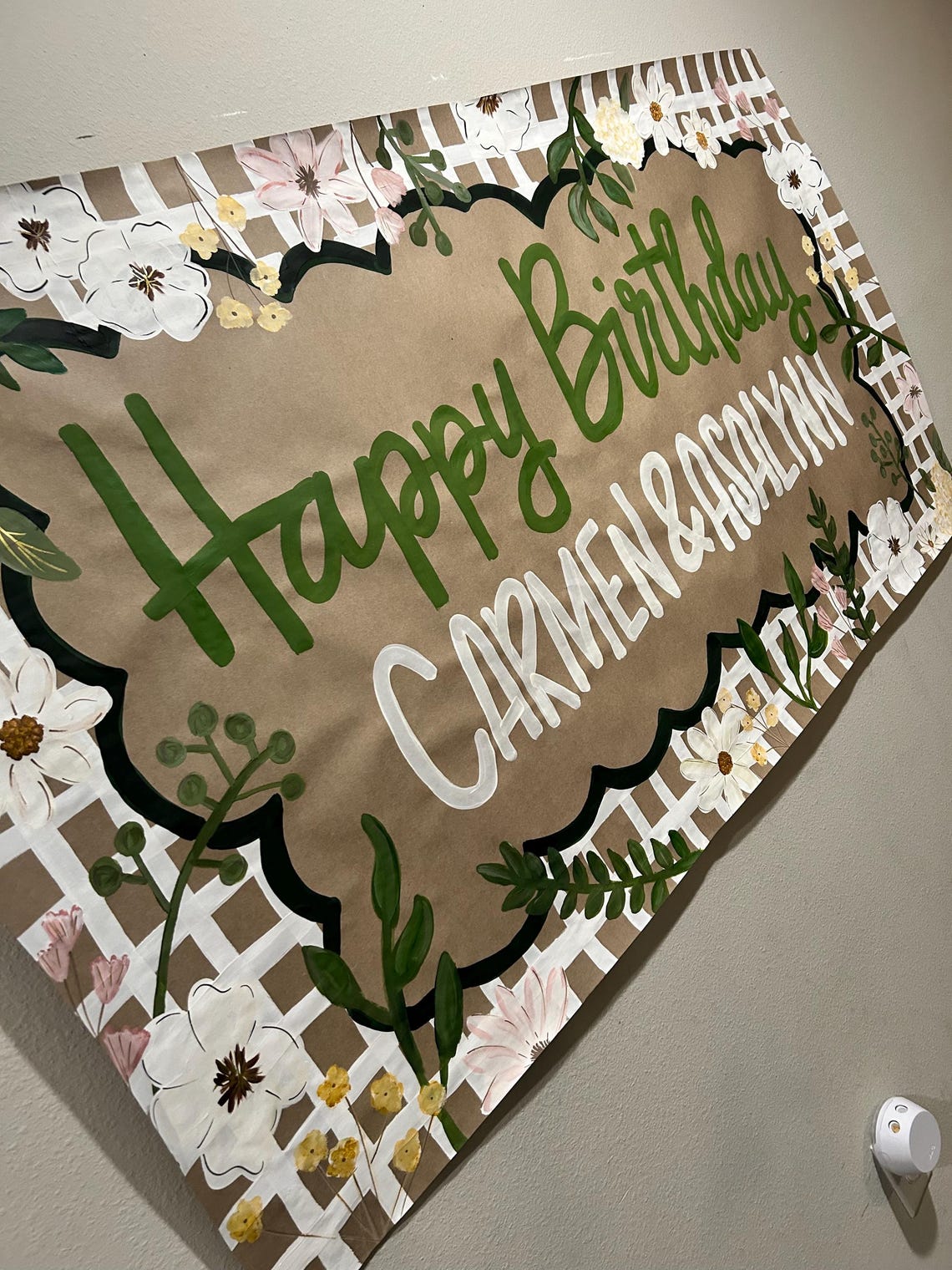 Floral Birthday Party Banner, Birthday Party Banner, Butcher Paper Sign ...