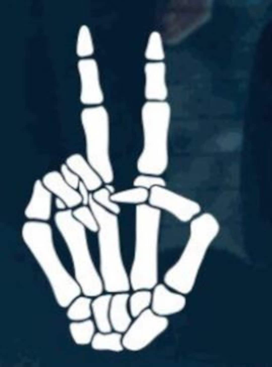 Peace Sign Skeleton Hand Vinyl Decal Sticker - Etsy