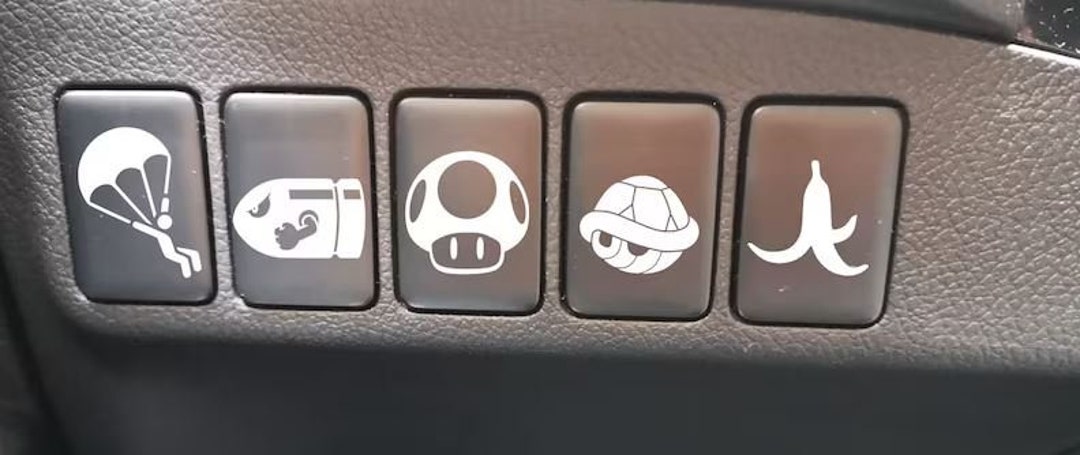 Car Buttons Decal Stickers -set of 5 - Etsy