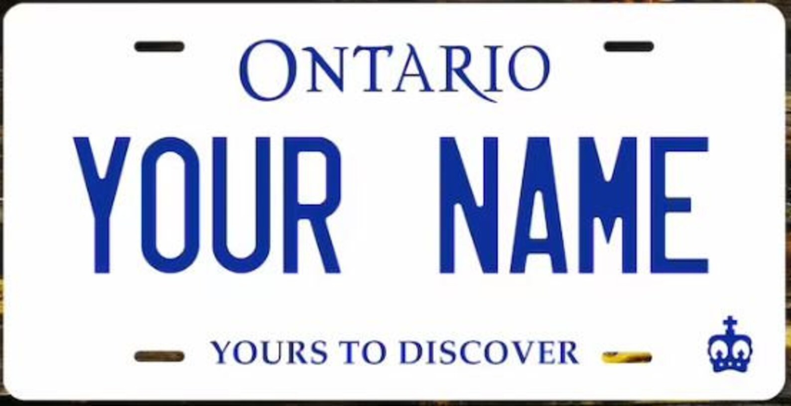 Personalized Ontario License Plates I Size 12"x6" Aluminum Plate - Etsy