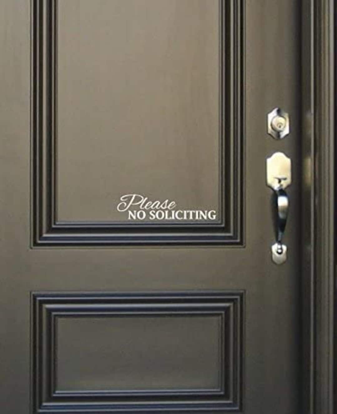 No Soliciting Sticker Decal Sign for Doors Best Outdoor Quality Weather ...