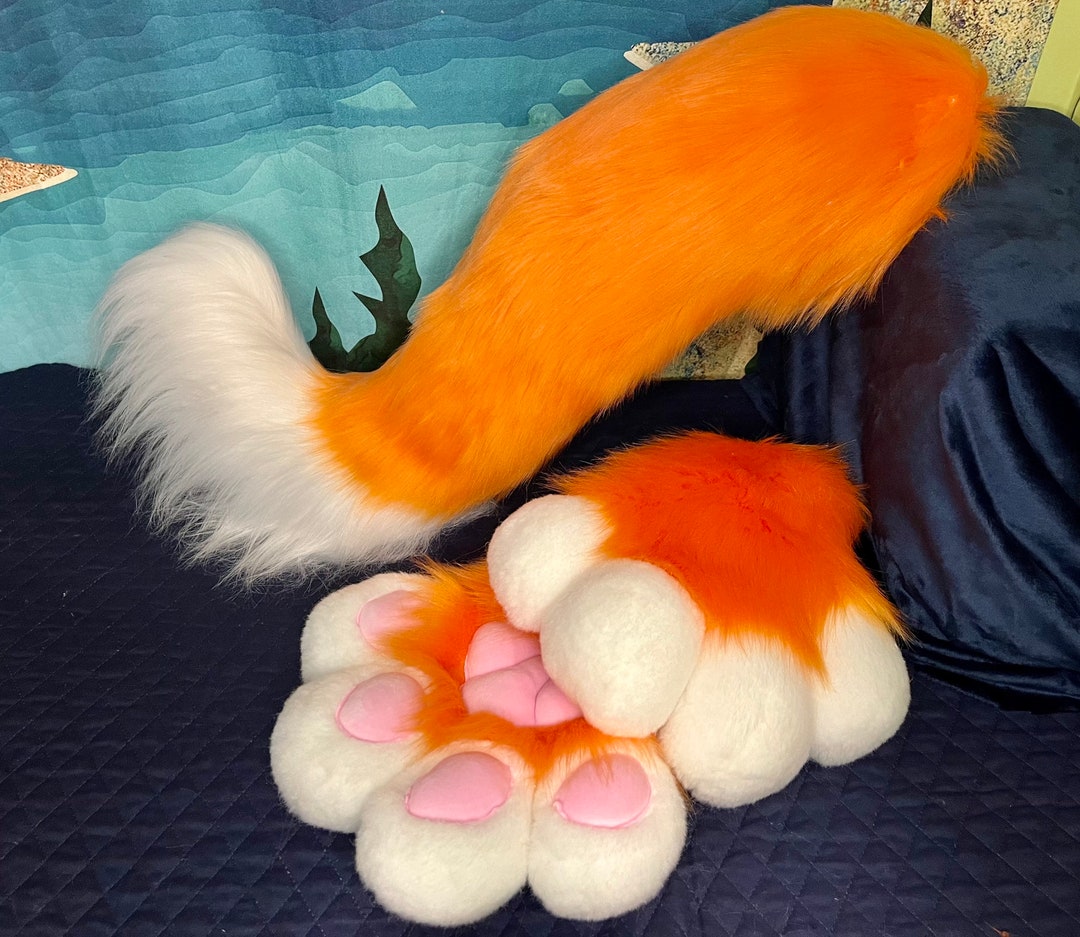Furry Starter Kit, Orange Collie, Mochi Paws and Tail Set - Etsy