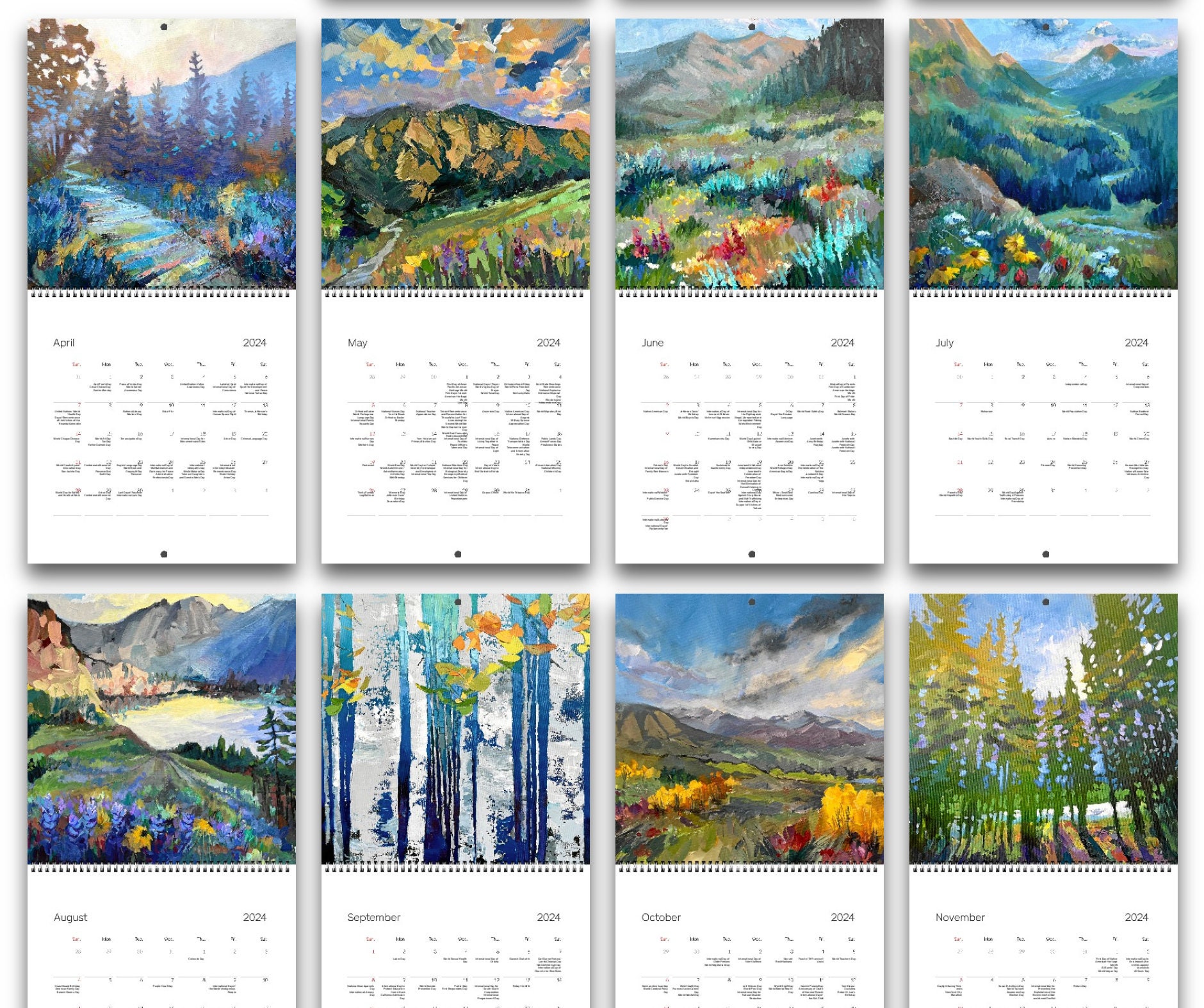2024 Art Calendar Featuring Paintings by Lael Har - Etsy