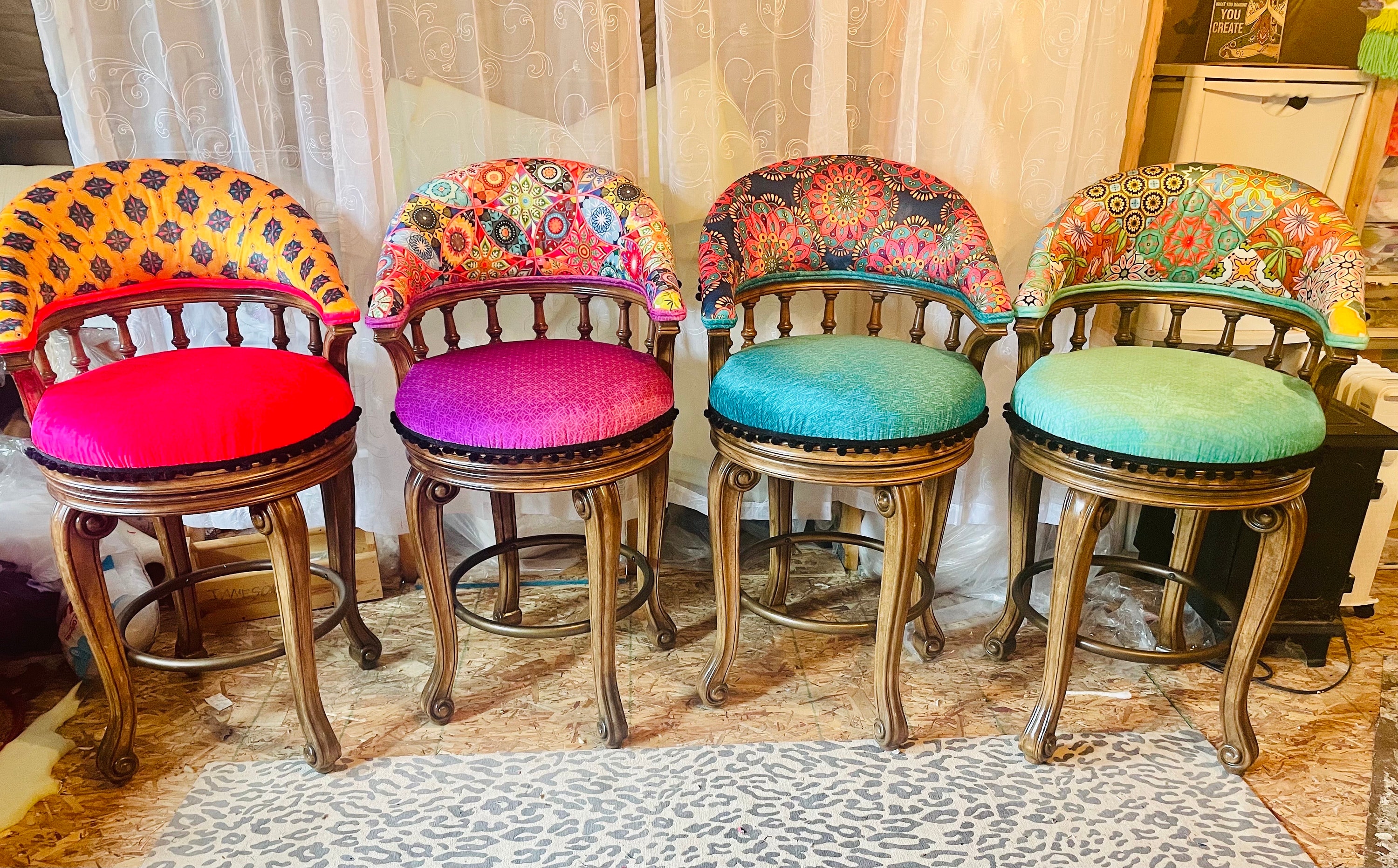 Set of 4 Moroccan-inspired Barstools - Etsy