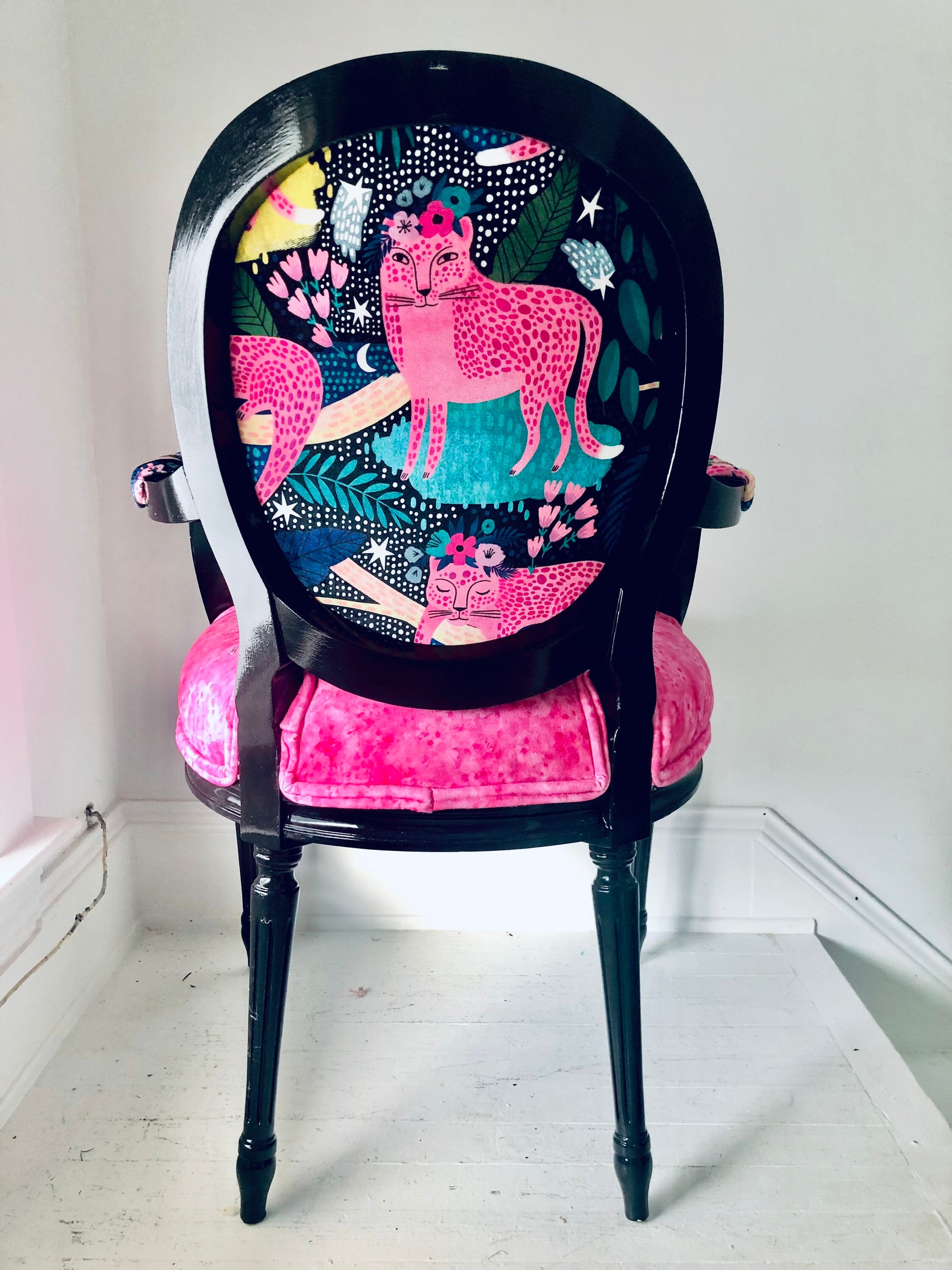 Hot Pink French Leopard Armchair - Etsy