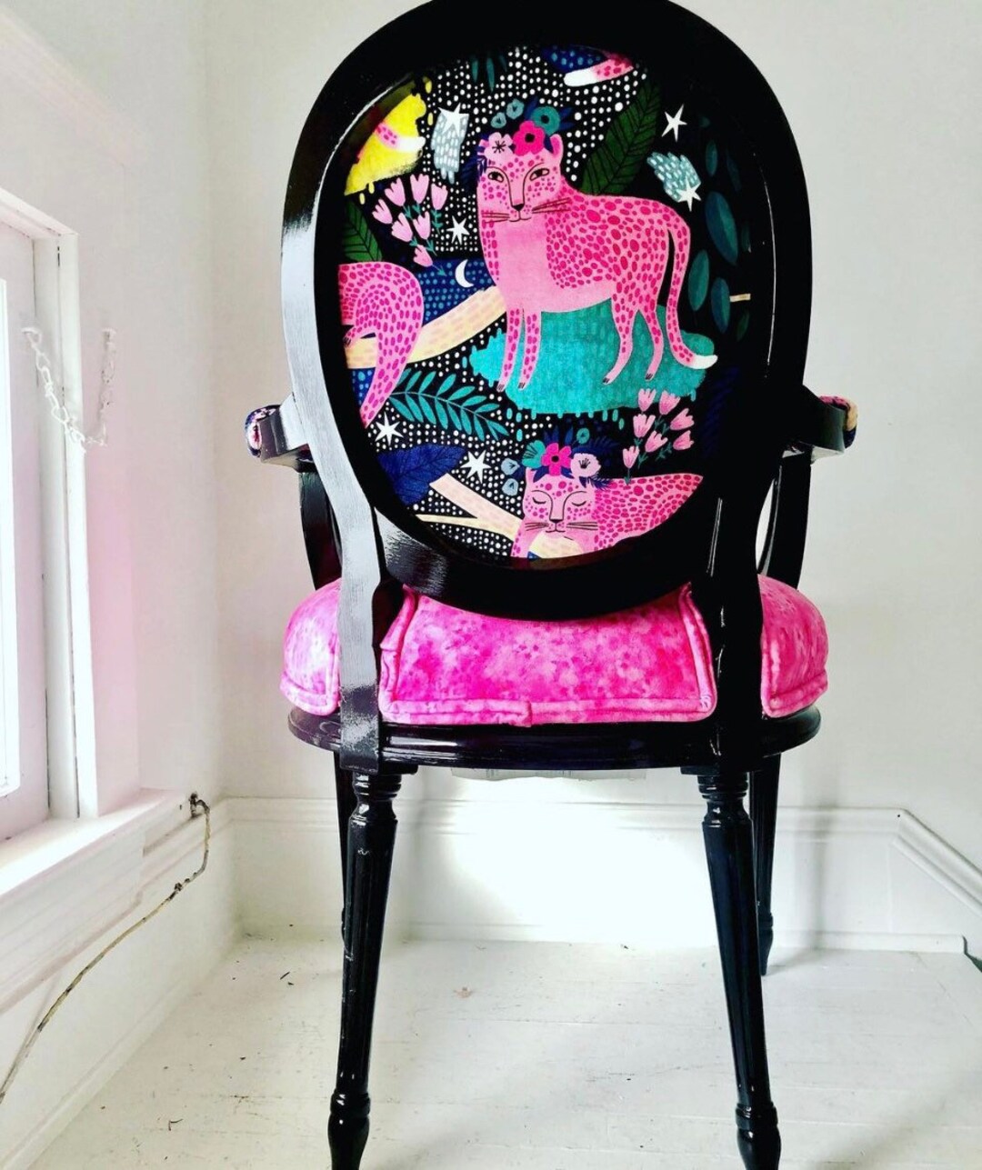 Hot Pink French Leopard Armchair - Etsy