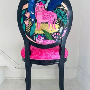 Funky Hot Pink Leopard Dining Chair - Etsy