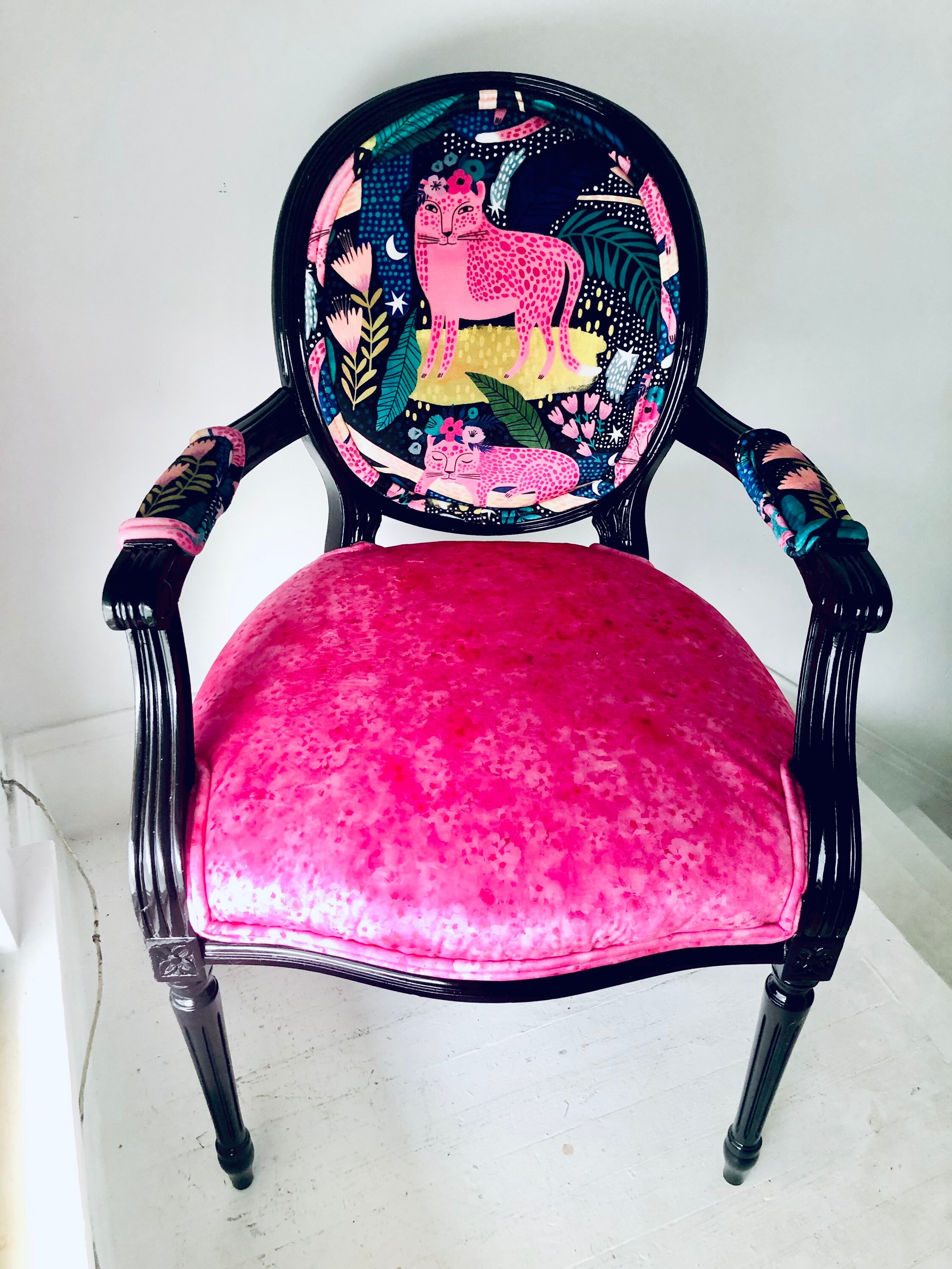 Hot Pink French Leopard Armchair - Etsy