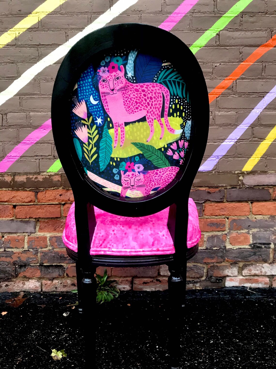 Funky Hot Pink Leopard Dining Chair | Etsy