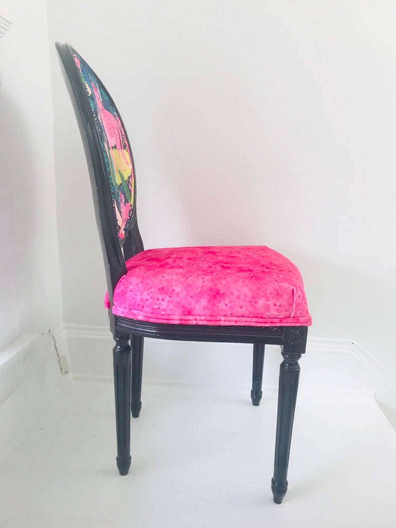Funky Hot Pink Leopard Dining Chair | Etsy