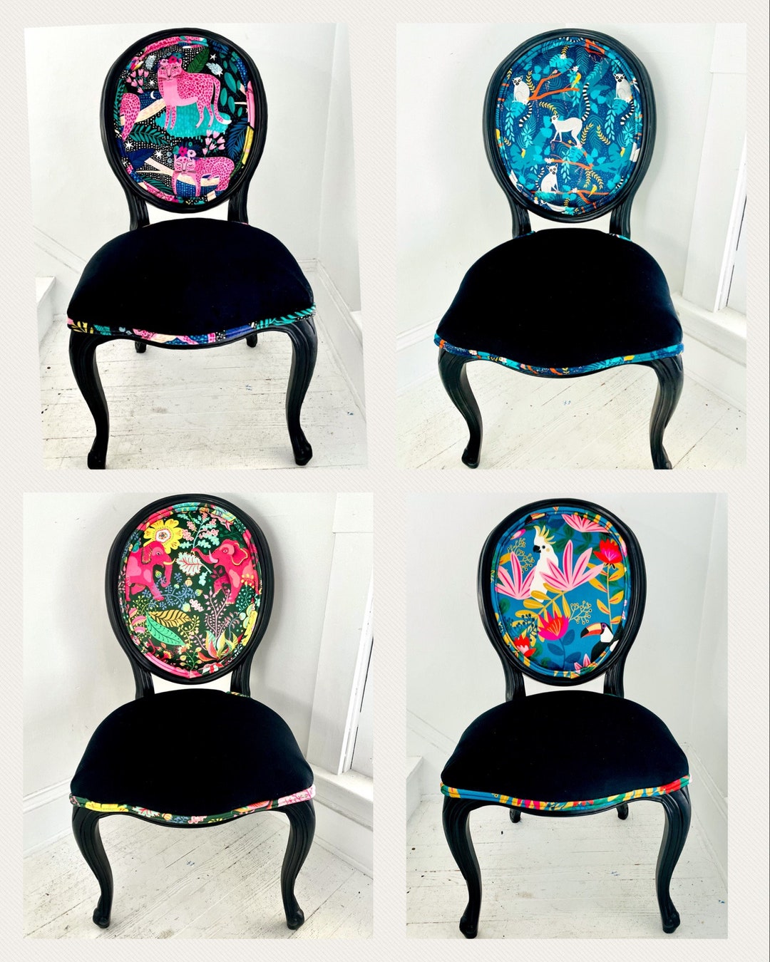 Jungle Boogie Noir Dining Chairs - Etsy