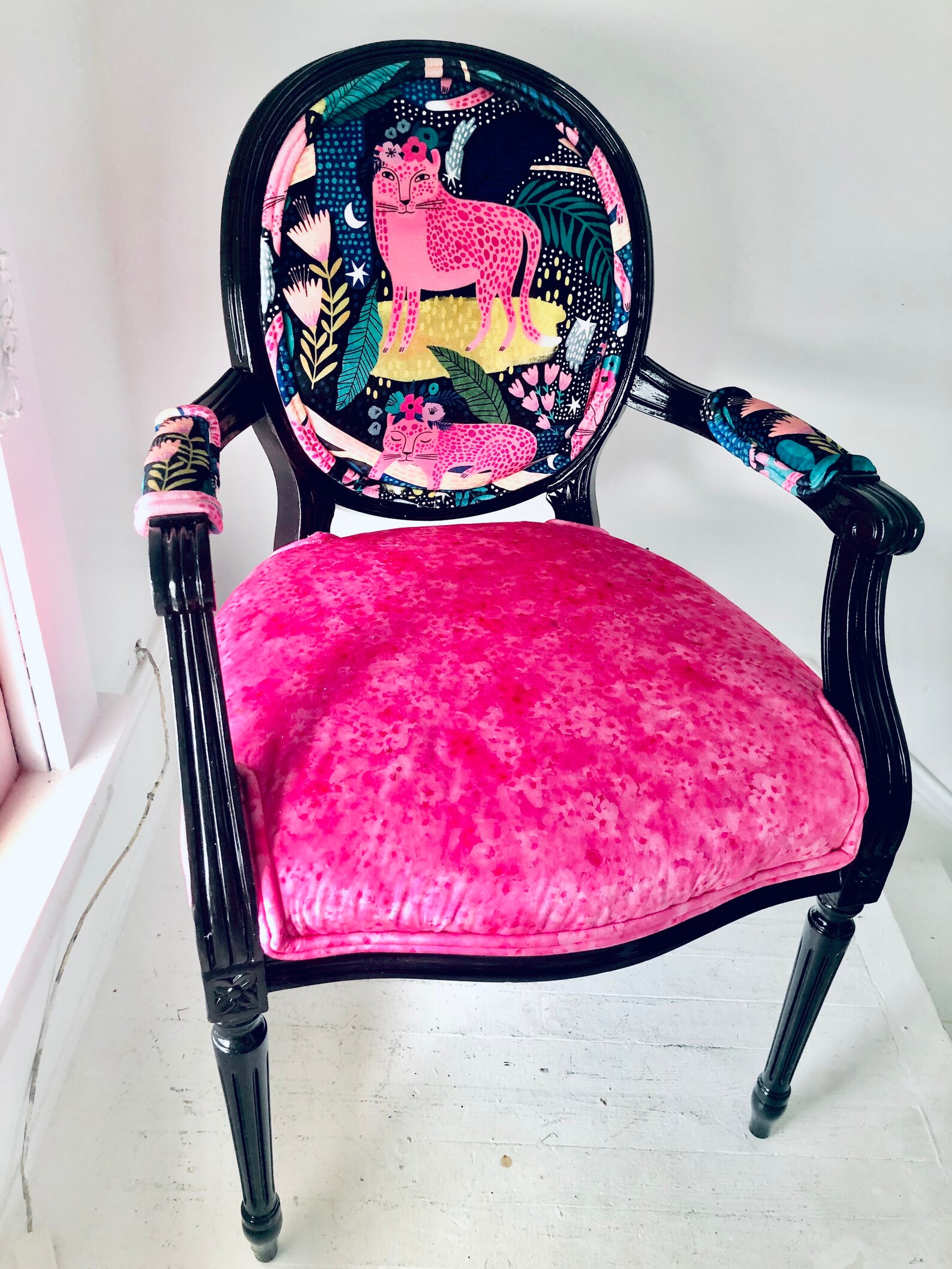 Hot Pink French Leopard Armchair - Etsy