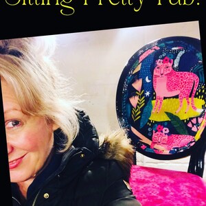 Funky Hot Pink Leopard Dining Chair | Etsy