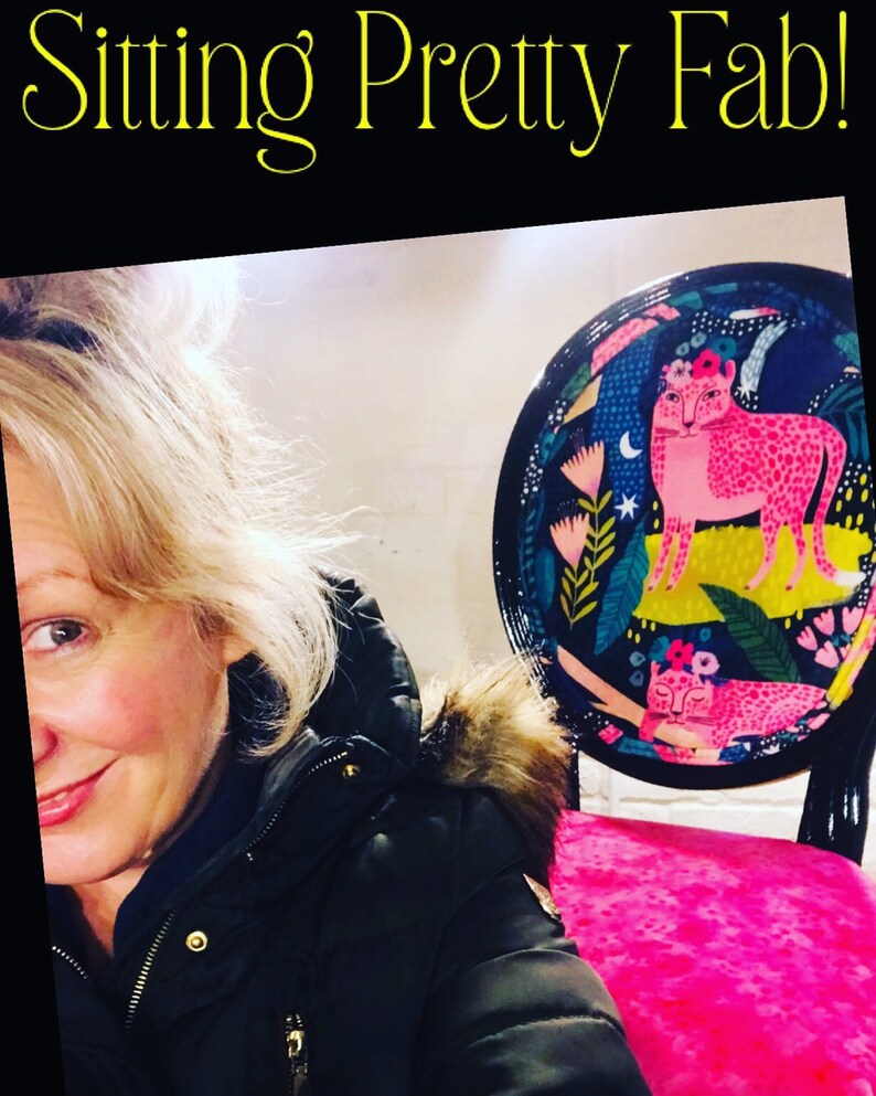 Funky Hot Pink Leopard Dining Chair | Etsy