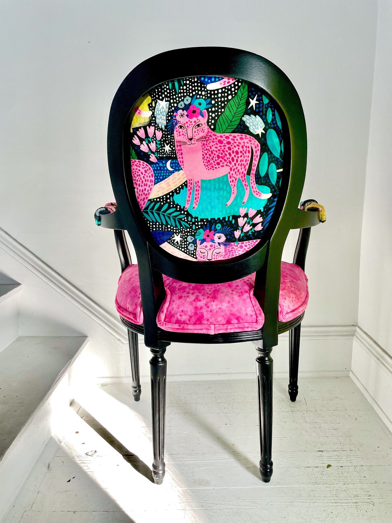 Hot Pink French Leopard Armchair - Etsy