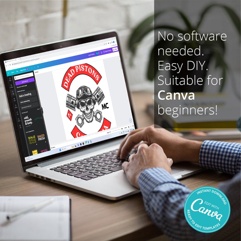 Motorcycle Club Patch Design Edit With Canva for DTF, DTG, Silkscreen ...
