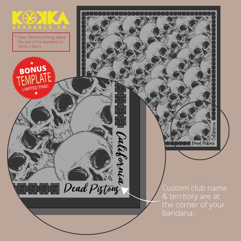 Motorcycle Club Patch Design Edit With Canva for DTF, DTG, Silkscreen ...