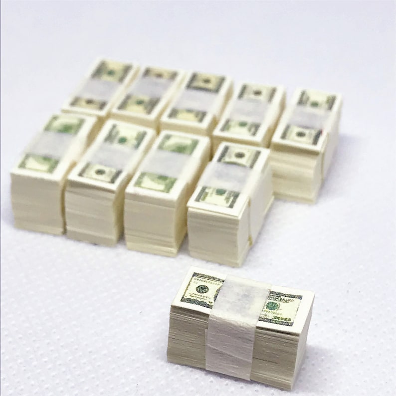 Miniature dollar bills Miniature money Miniatures decoration | Etsy