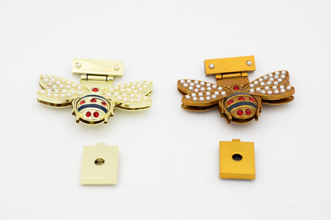 Old Gold Bee Lock for Purse Bag Wallet Clutch Making Locks Hardware ...