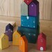 Rainbow House Blocks Wooden House Blocks Set | Etsy